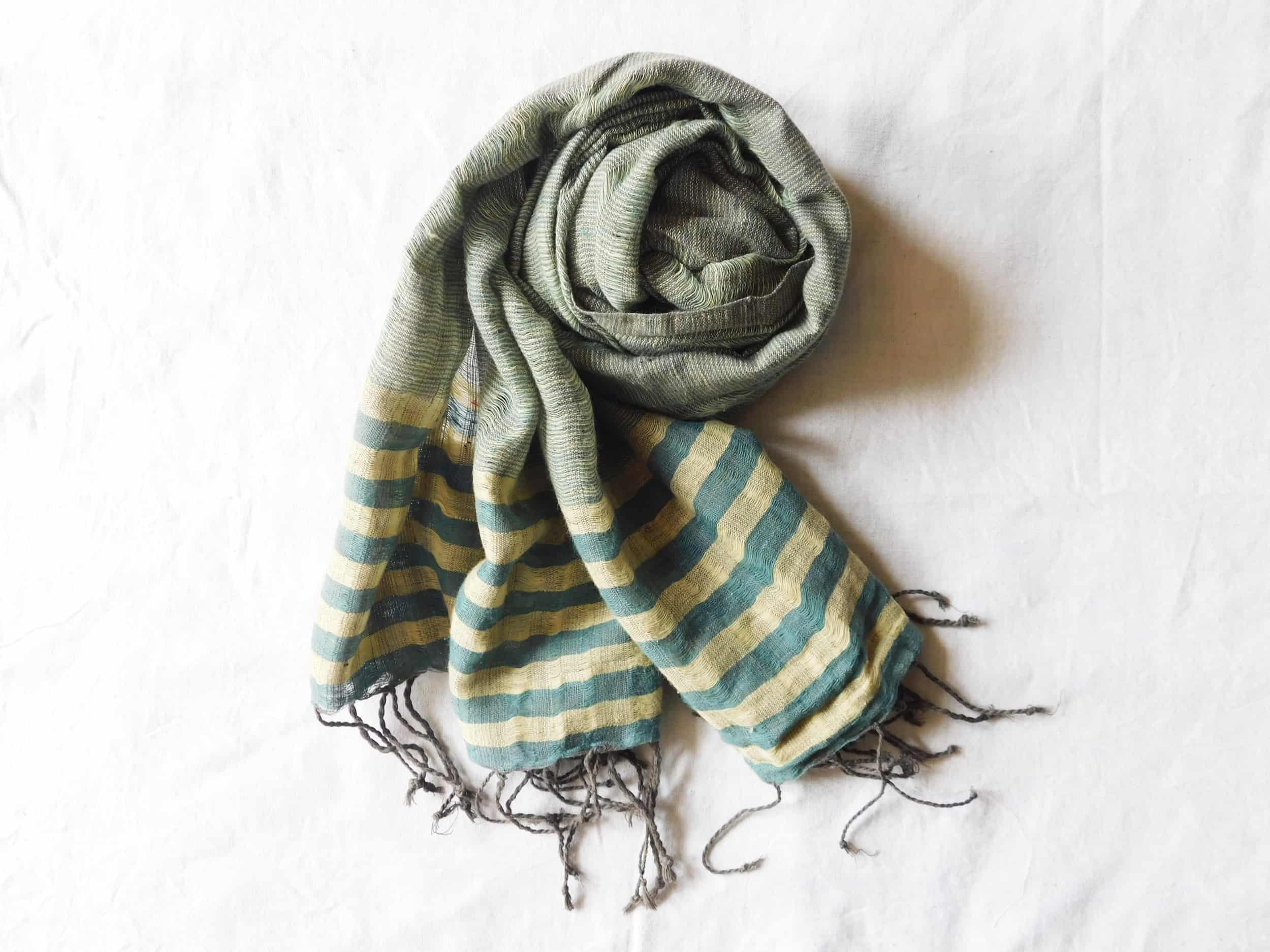 Pin-striped handloom woven stole - Sasha Association for Craft Producers