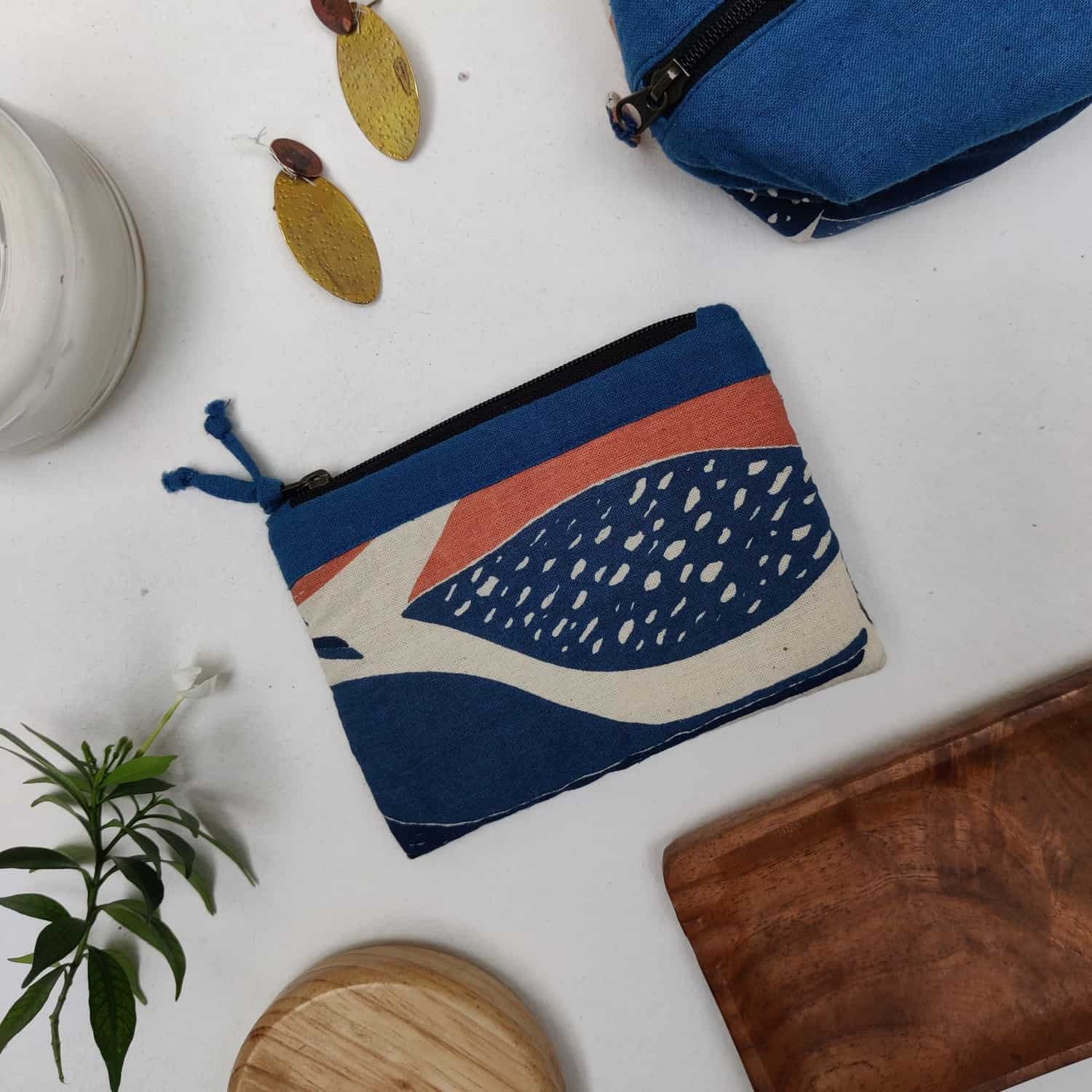 Leaf print Coin purse - Sasha Association for Craft Producers